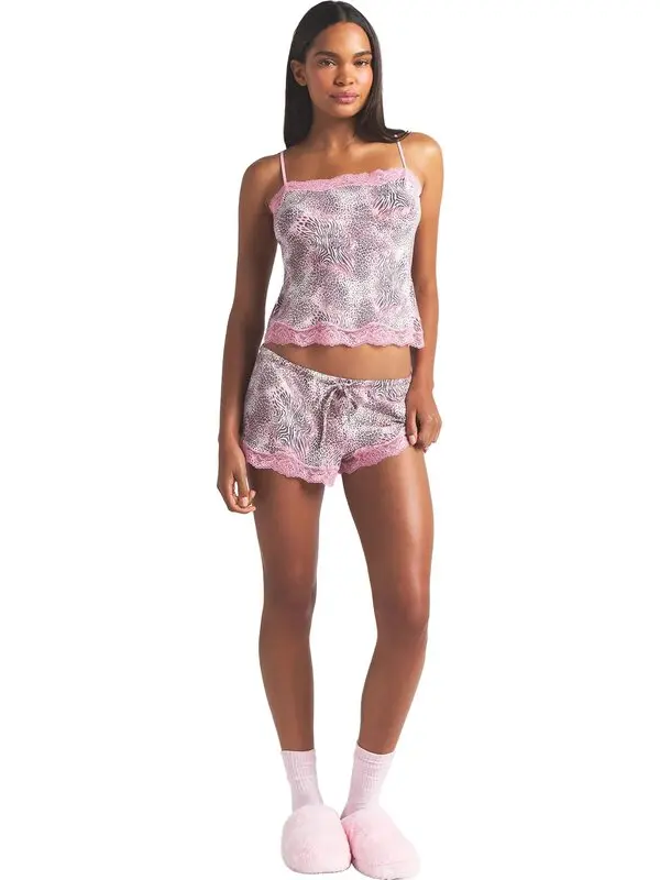 SKIMS Sleep Lace Cami And Short Set - Bloom Mini Multi Animal