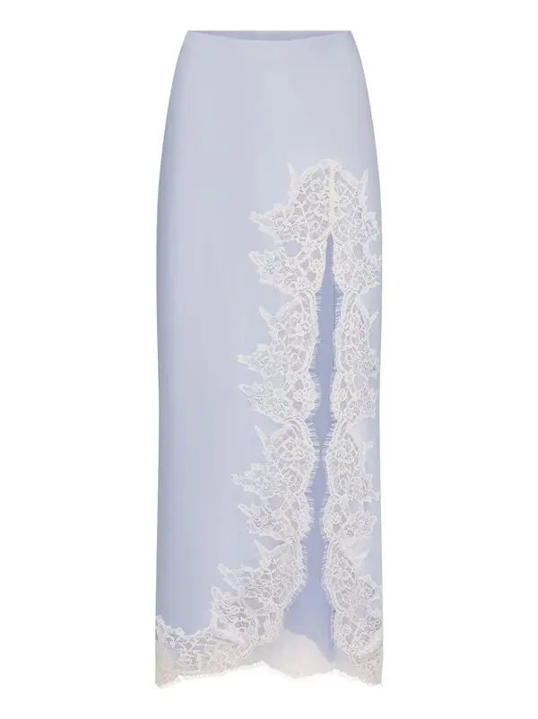 SKIMS Silk Lace Slip Midi Skirt - Periwinkle Contrast