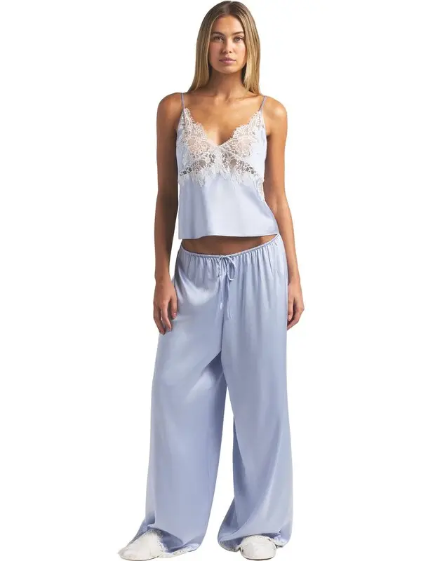SKIMS Silk Lace Straight Leg Pant - Periwinkle Contrast