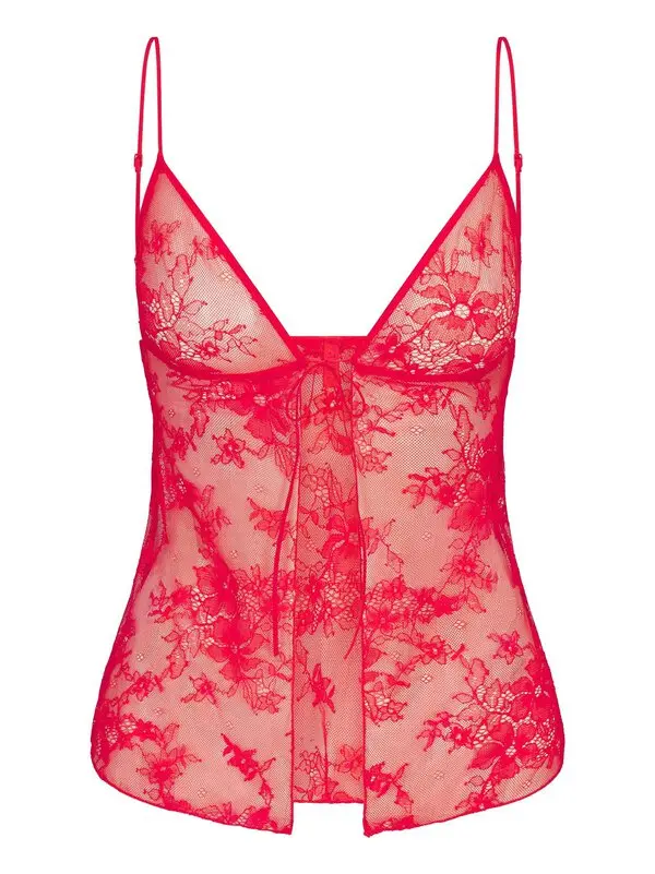 SKIMS Tie Front Cami Top - Ruby
