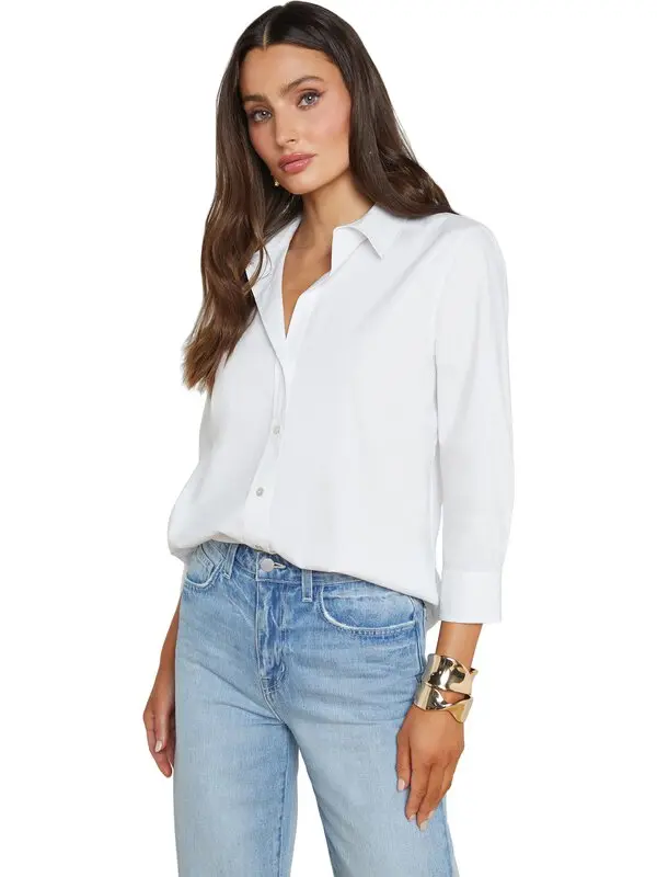 L'Agence Daniella Cotton-blend Blouse - White