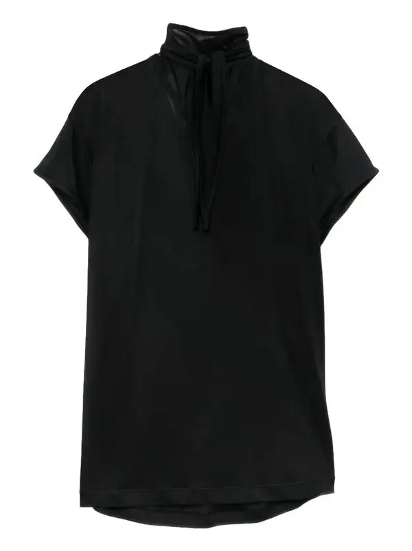 LEMAIRE Tie-neck T-shirt - Black