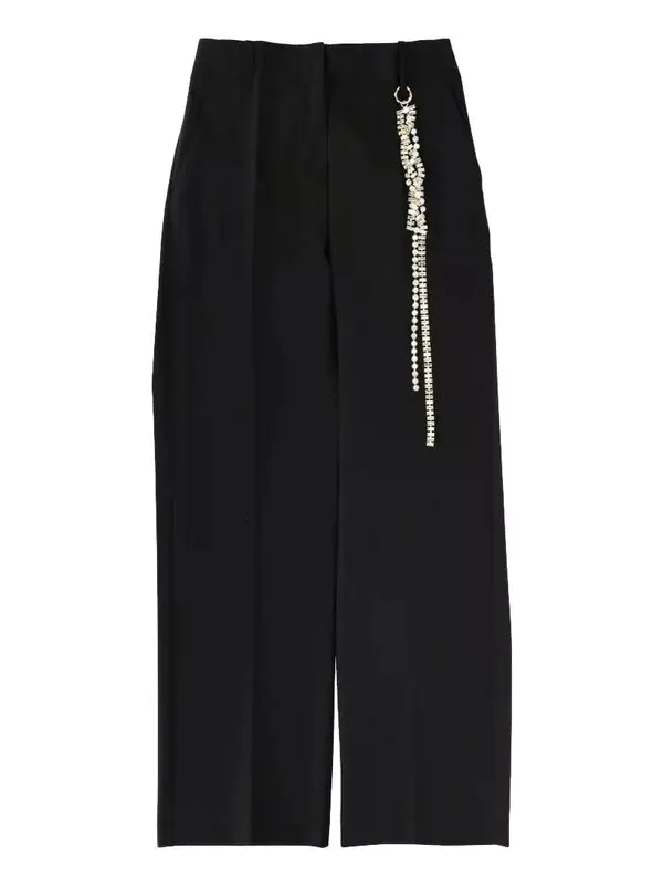 CIRCUS HOTEL Beaded Chain Trousers - Black