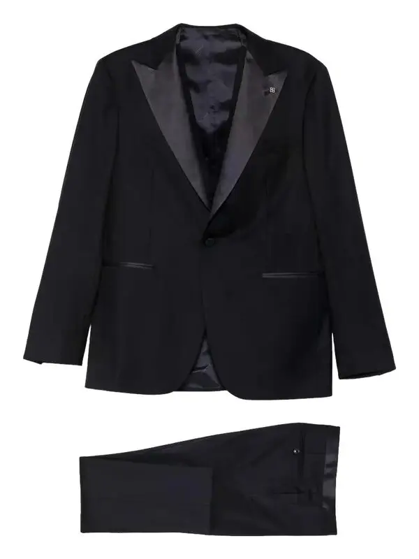 Tagliatore Shawl Collar Single-breasted Suit - Blue