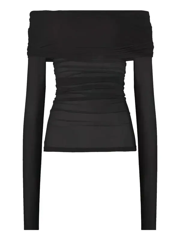 Wolford Sheer Drape Long-sleeved Top - Black