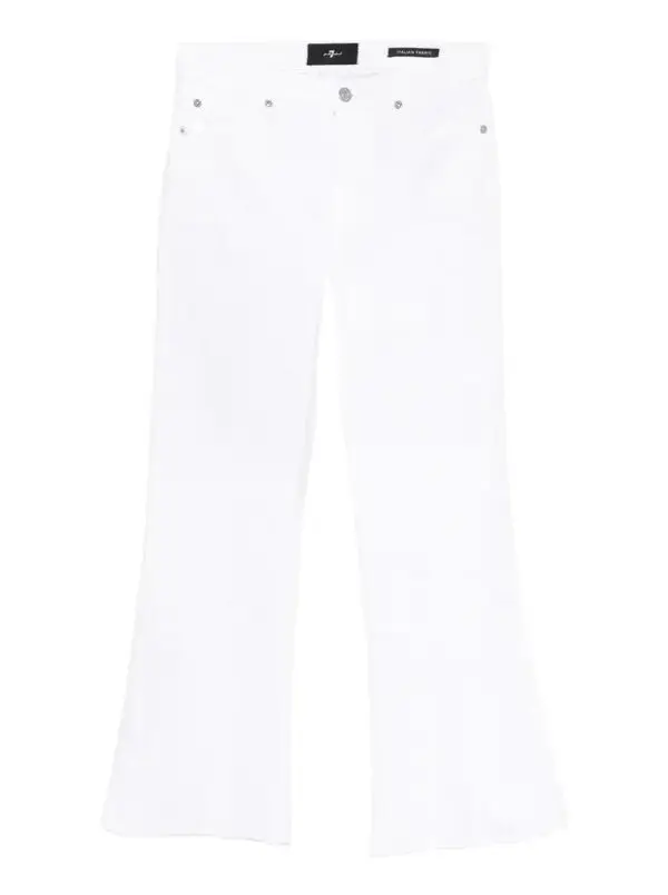 7 For All Mankind Frayed-hem Flare Jeans - White