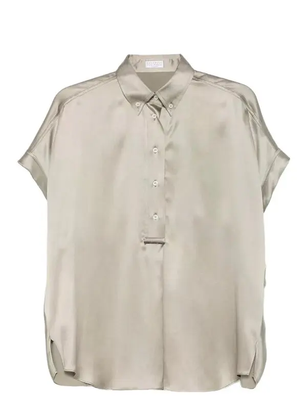 Brunello Cucinelli Button Blouse - Green