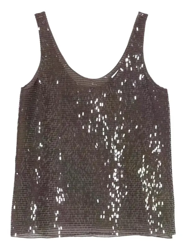 Brunello Cucinelli Sequin-embellished Top - Brown