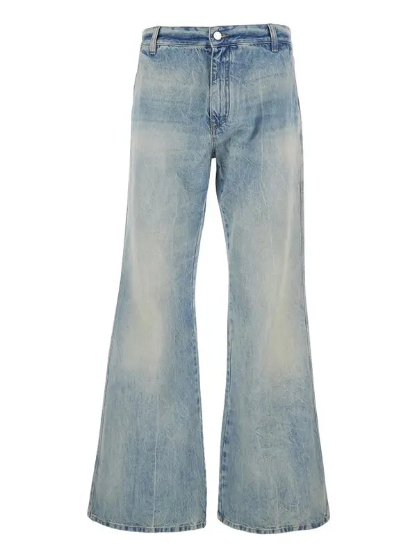 Amiri Cotton Jeans With Logo Patch - Blue