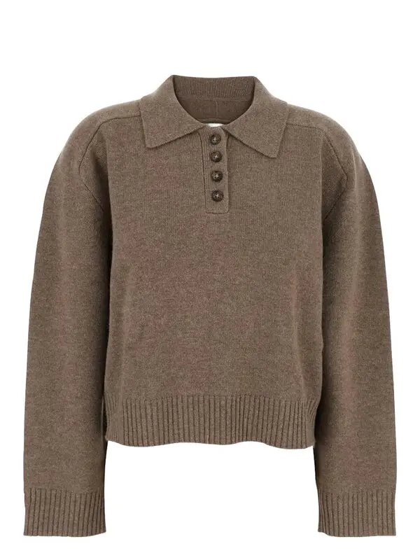 Loulou De Saison Cashmere Polo Sweater - Brown