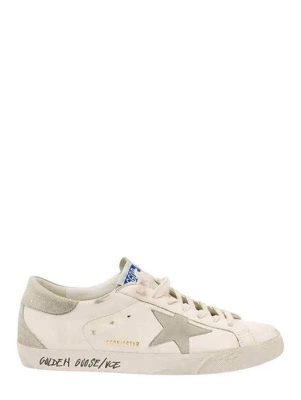 Golden Goose Superstar' Vintage Low Top Sneakers With Grey Heel Tab In Leather - White