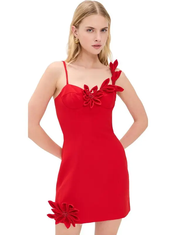 PatBO Dhalia Crepe Mini Dress - Red