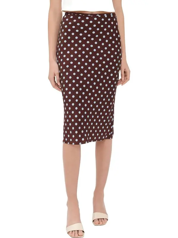 Posse Polka Dot Sateen Skirt - Chocolate Polka Dot