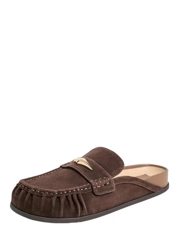 Dolce Vita Jodero Flat Loafers - Dark Brown Suede