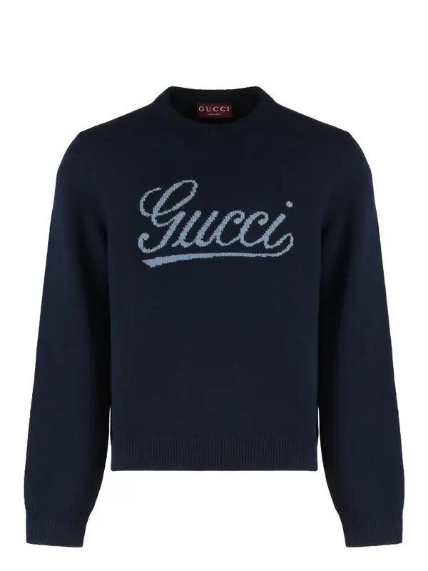 Gucci Intarsia Wool Sweater - Blue
