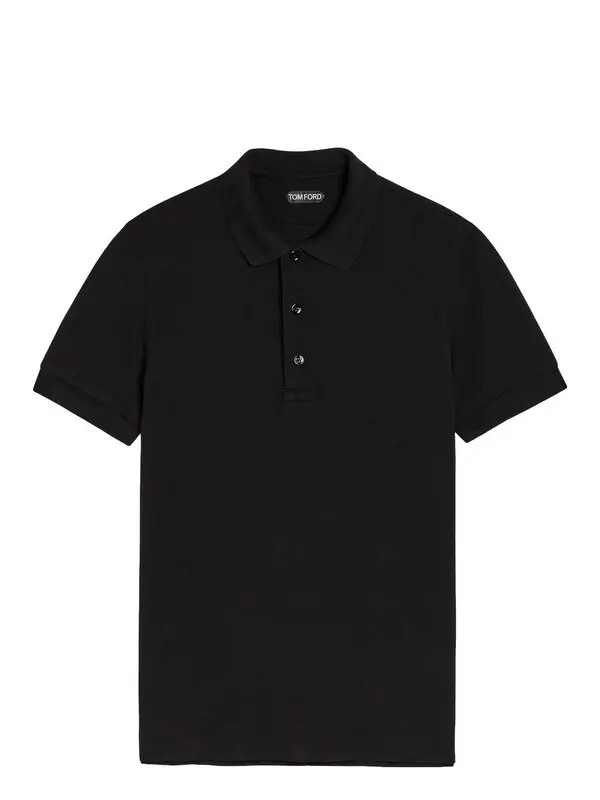 TOM FORD Logo-embroidered Piqué Polo Shirt - Black