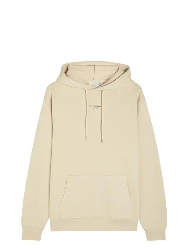 Drole De Monsieur Nfpm Printed Hooded Cotton Sweatshirt - Beige