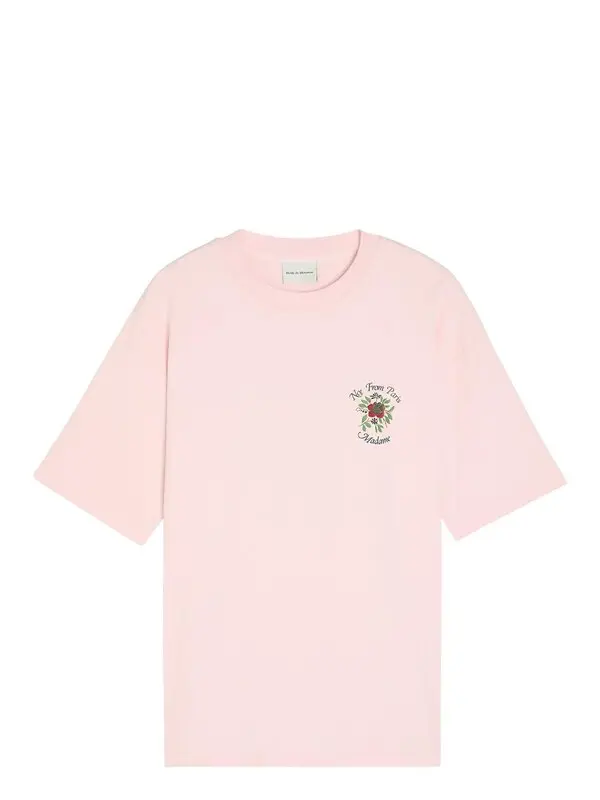 Drole De Monsieur Le T-shirt Slogan Printed Cotton T-shirt - Pink