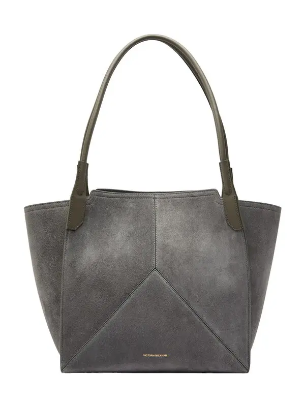 Victoria Beckham Panelled Suede Tote - Grey
