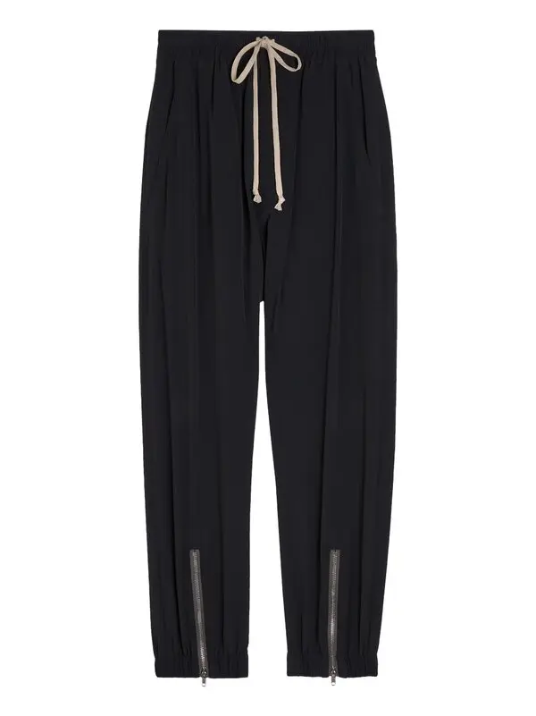 Rick Owens Tectual Tapered-leg Crepe Trousers - Black