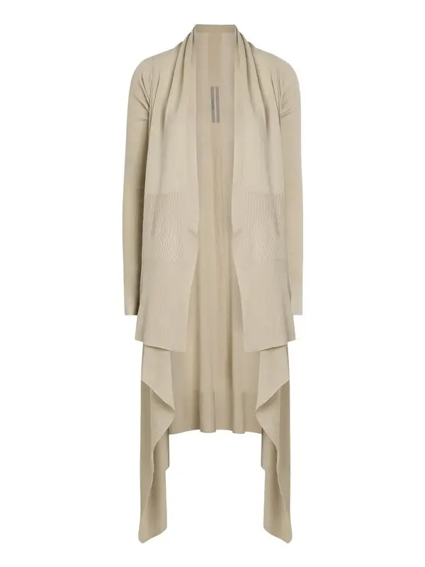 Rick Owens Asymmetric Wool Cardigan - Sand