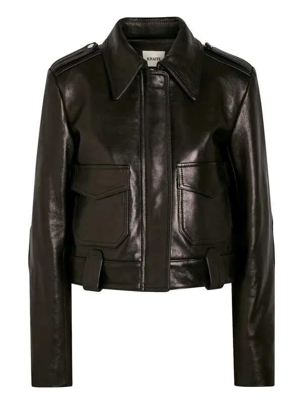 Khaite Cordelia Leather Jacket - Black