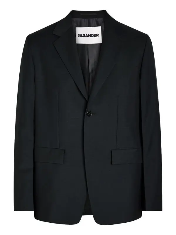 JIL SANDER Wool Blazer - Dark Blue