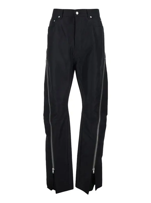 Rick Owens Bolan Banana Cotton-stretch Pants With Zip Details - Black