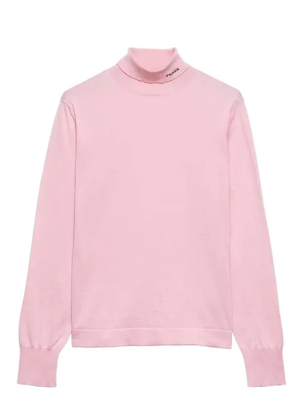 Prada Cotton Turtleneck Sweater - Pink