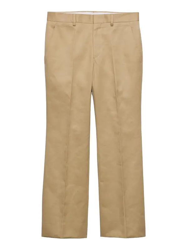 Prada Cotton Trumpet Flare Pants - Neutral