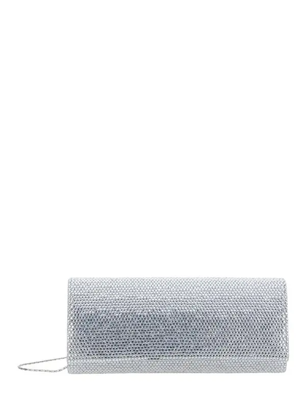 TWENTY FOURHAITCH French 75 Rhinestoned Clutch With Chain-link Strap - Grey