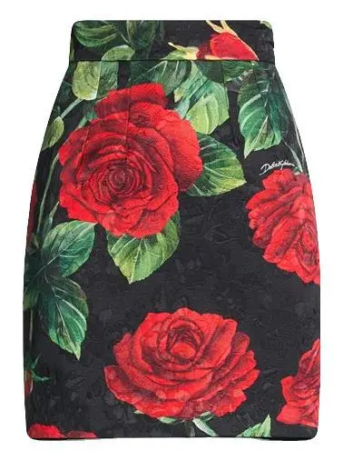 Dolce & Gabbana Floral-print Mini Skirt - Black