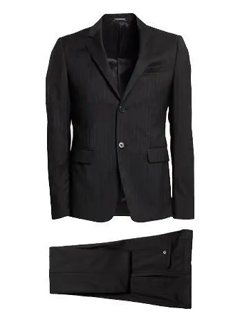 Emporio Armani David Line Suit Size Virgin Wool - Black