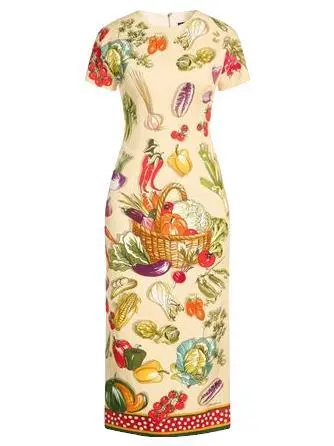 Dolce & Gabbana Midi Bodycon Dress - Yellow