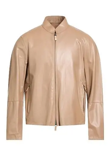 Emporio Armani Leather Jacket - Beige
