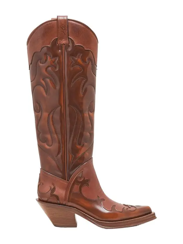 Gabriela Hearst Capitana Cowboy Boot In Leather - Cognac