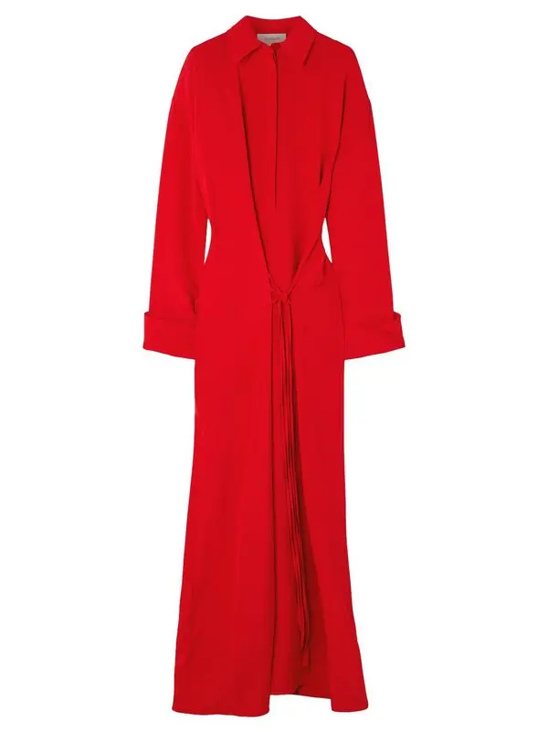 Sportmax Knotted Maxi Shirt Dress - Red