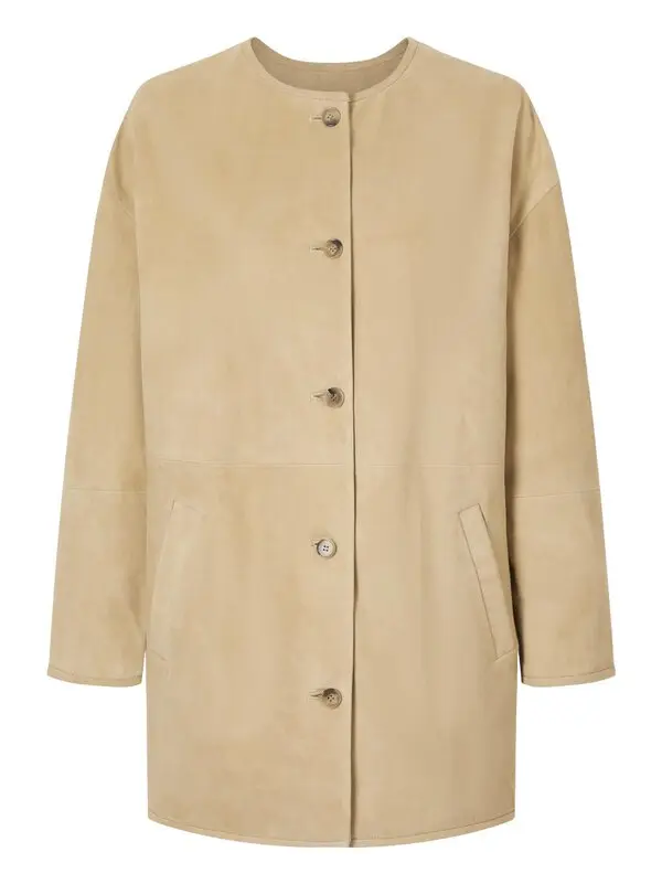 Loulou De Saison Waren Paneled Suede Jacket - Neutrals