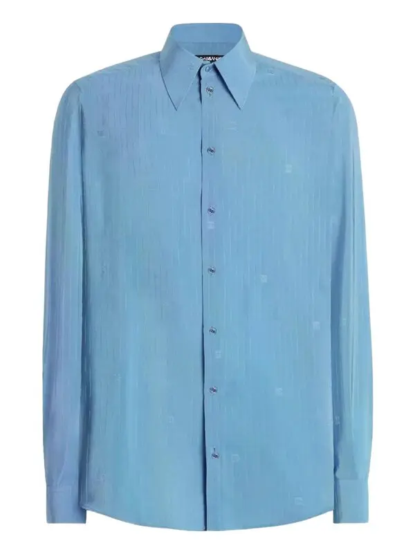 Dolce & Gabbana Collared Patterned Shirt - Blue