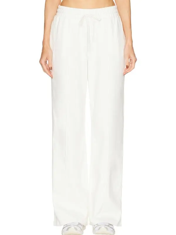 Beyond Yoga Luxe Fleece Pintuck Wide Leg Pant - Fresh Snow