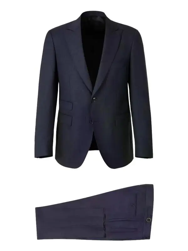 Scabal Single-breasted Wool Suit - Blue