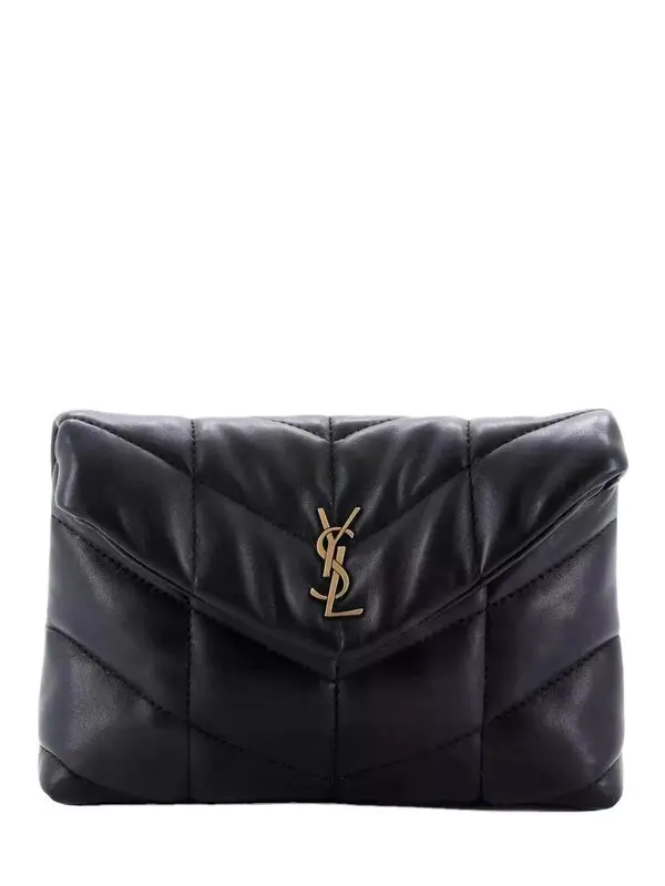 Saint Laurent Loulou Puffer Small Clutch Bag - Black