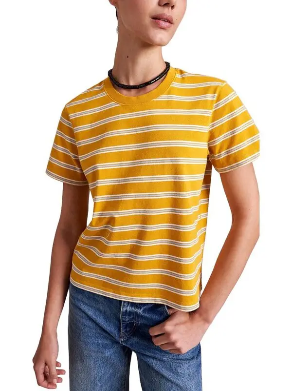 LA LIGNE Striped Mol Tee - Mustard/ivory/light Blue