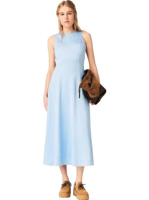 Maje Open-back Maxi Dress - Blue Sky