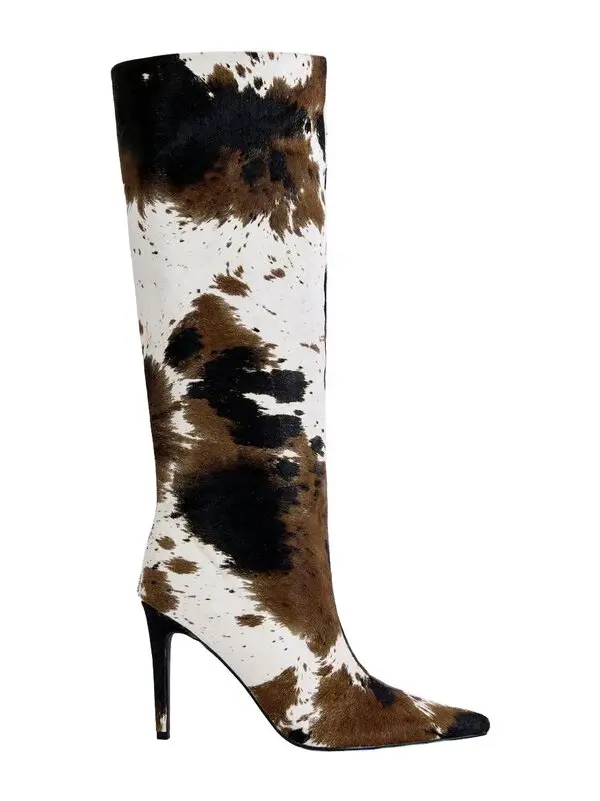 AZALEA WANG Syreali Calf Hair Stiletto Boots - Cow