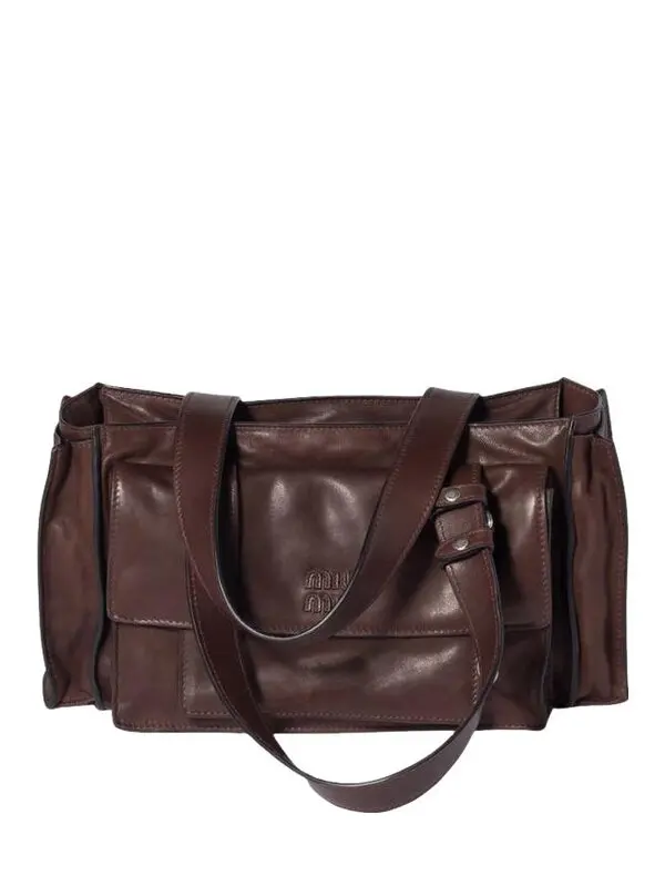 Miu Miu Nappa Leather Shopping Bag - Sienna