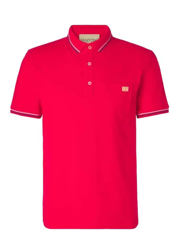 Valentino Garavani Cotton Piqué Polo Shirt - Red