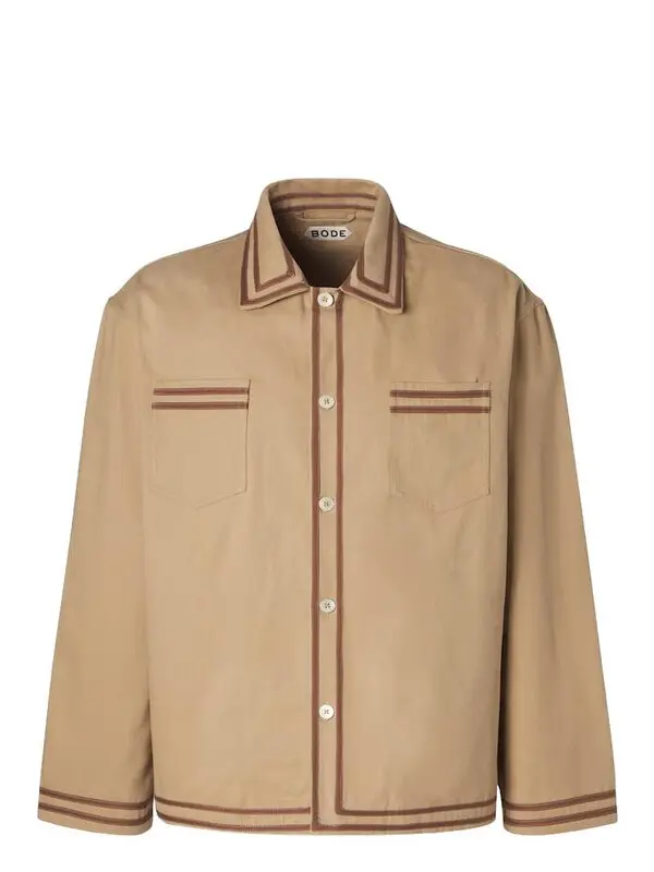 BODE Cotton Twill Overshirt - Brown