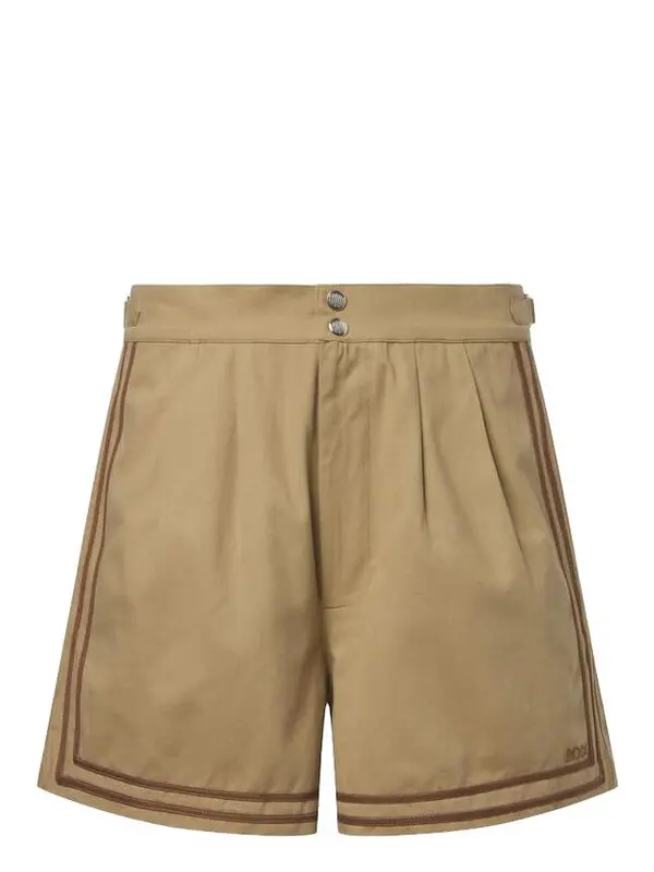 BODE Cotton Twill Bermuda Shorts - Beige