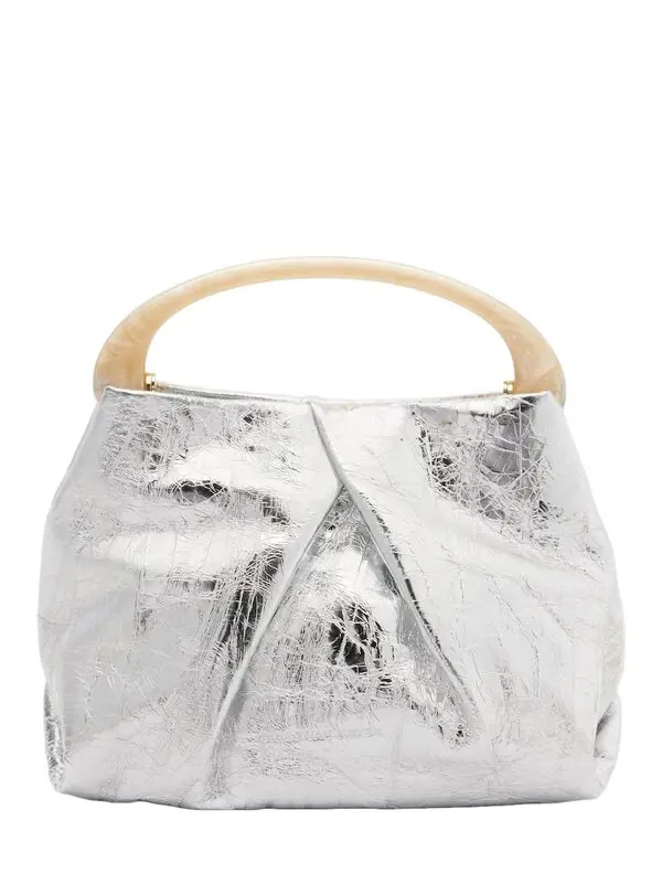 Dries Van Noten Mini Metallic Top-handle Bag - Silver